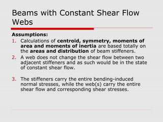 Advanced structures - wing section, beams, bending, shear flow and ...
