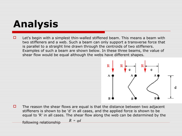 Advanced structures - wing section, beams, bending, shear flow and ...