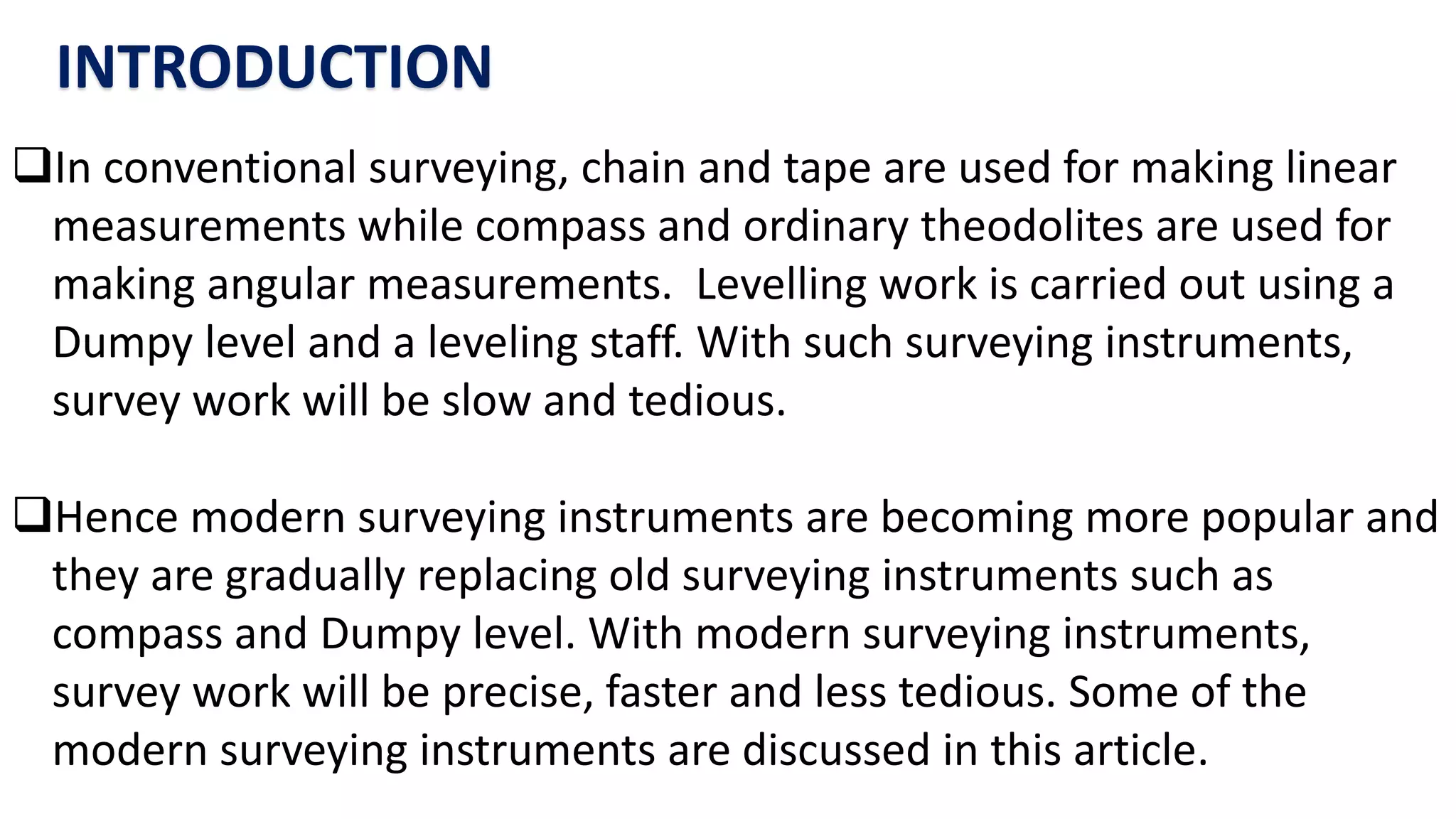 Advanced surveying equipment ppt | PPTX