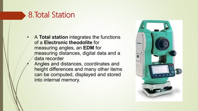 Advanced surveying instruments | PPTX | Geography | Science