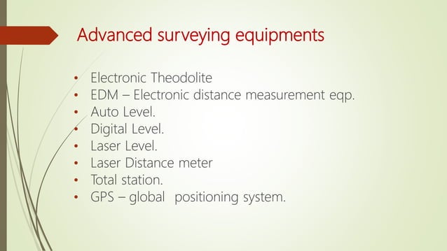 Advanced surveying instruments | PPTX | Geography | Science