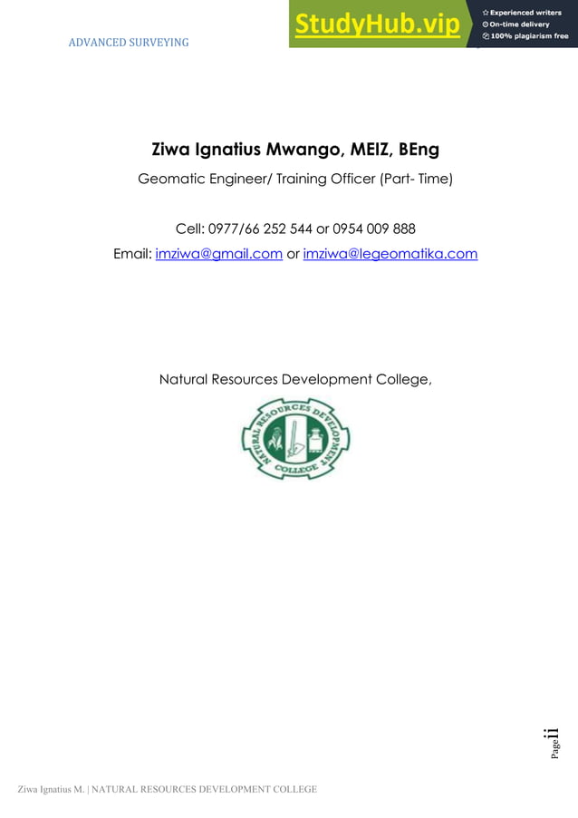 ADVANCED SURVEYING LECTURE MODULE | PDF