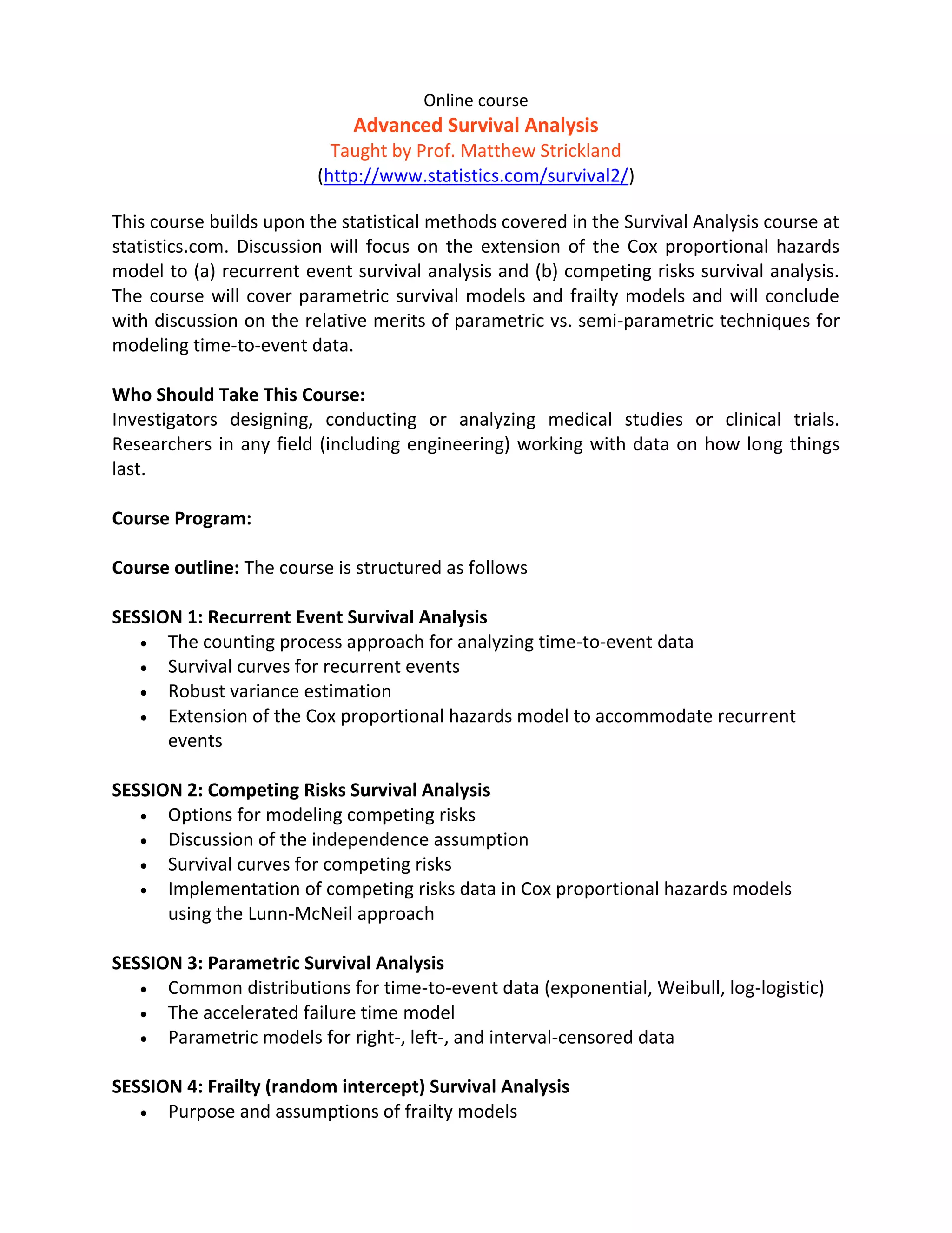 Advanced Survival Analysis | PDF