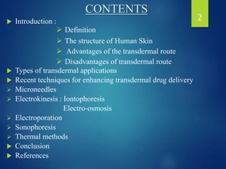 advanced transdermal drug delivery system | PPTX