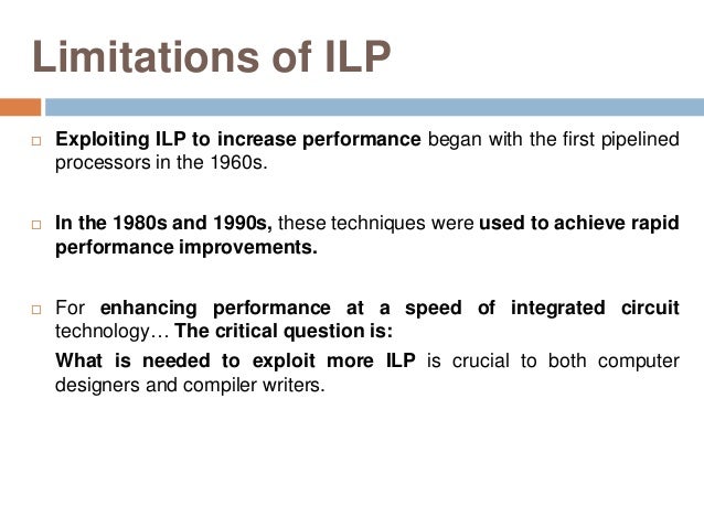 Advanced Techniques For Exploiting Ilp