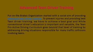Advanced teen driver training | PPT