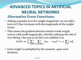 Advanced topics in artificial neural networks | PPTX
