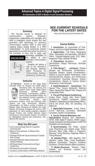 Advanced Topics In Digital Signal Processing | PDF