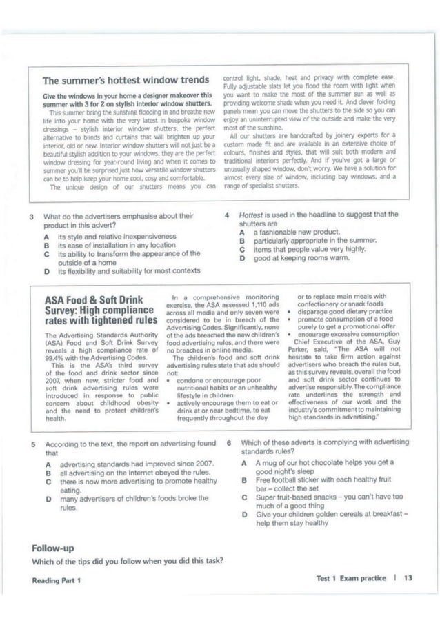 Advanced trainer 6 practice tests with answers book4joy (1) | PDF