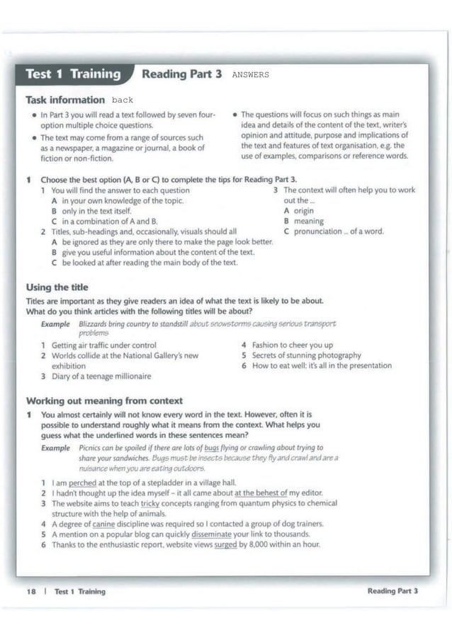 Advanced trainer 6 practice tests with answers book4joy (1) | PDF
