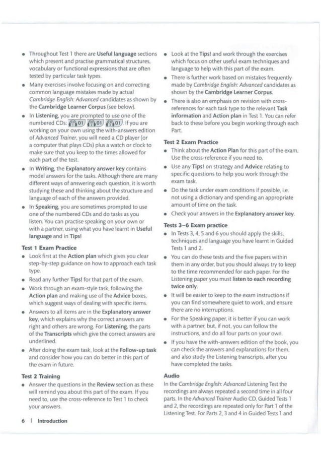 Advanced trainer 6 practice tests with answers book4joy (1) | PDF