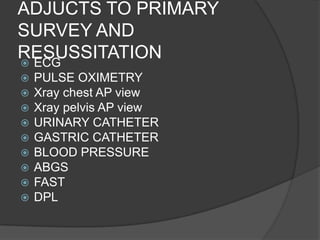 Advanced trauma and life support (atls) | PPTX