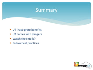 Advanced unit testing – real life examples and mistakes | PPTX