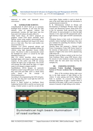 Advanced Vehicle Monitoring System And Automatic Vehicle Dim And Brightness Controlled Using ...