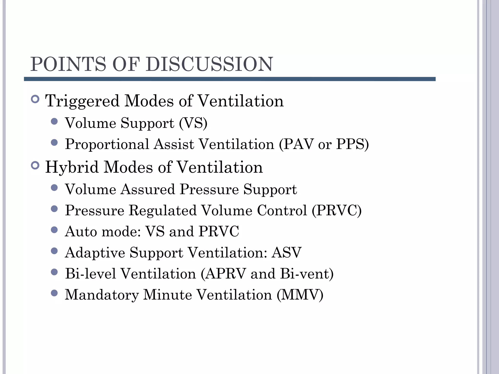 Advanced ventilatory modes | PPT