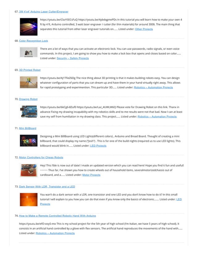 Advanced view arduino projects list use arduino for projects | PDF