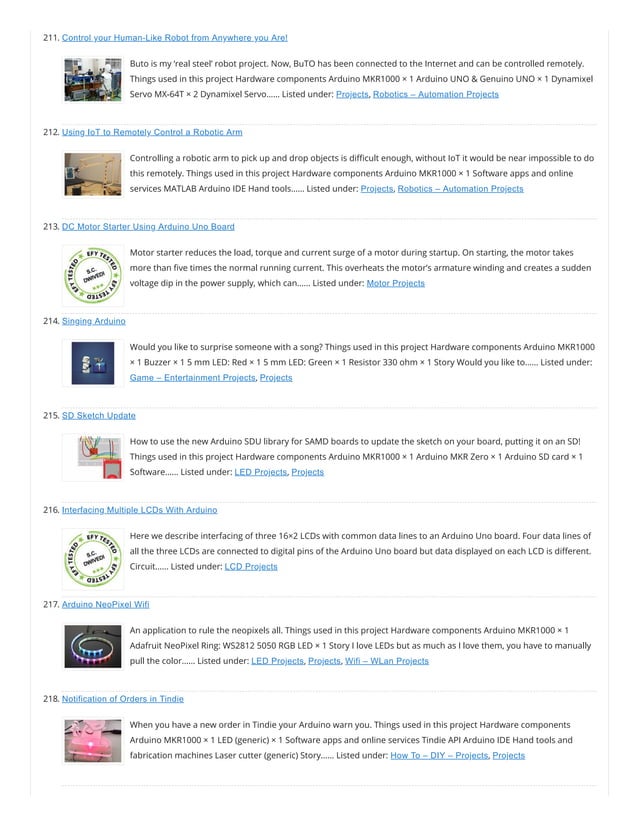 Advanced view arduino projects list use arduino for projects | PDF