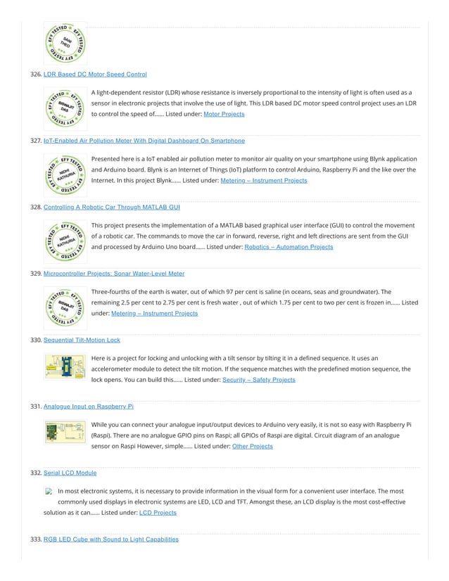 Advanced view arduino projects list use arduino for projects | PDF