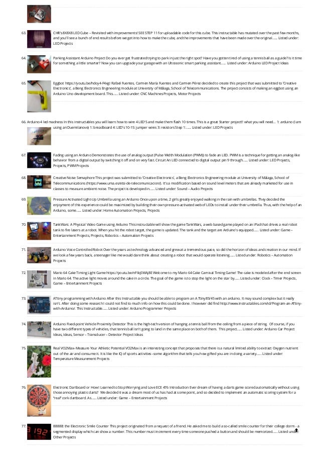 Advanced View Arduino Projects List Use Arduino For Projectspdf 