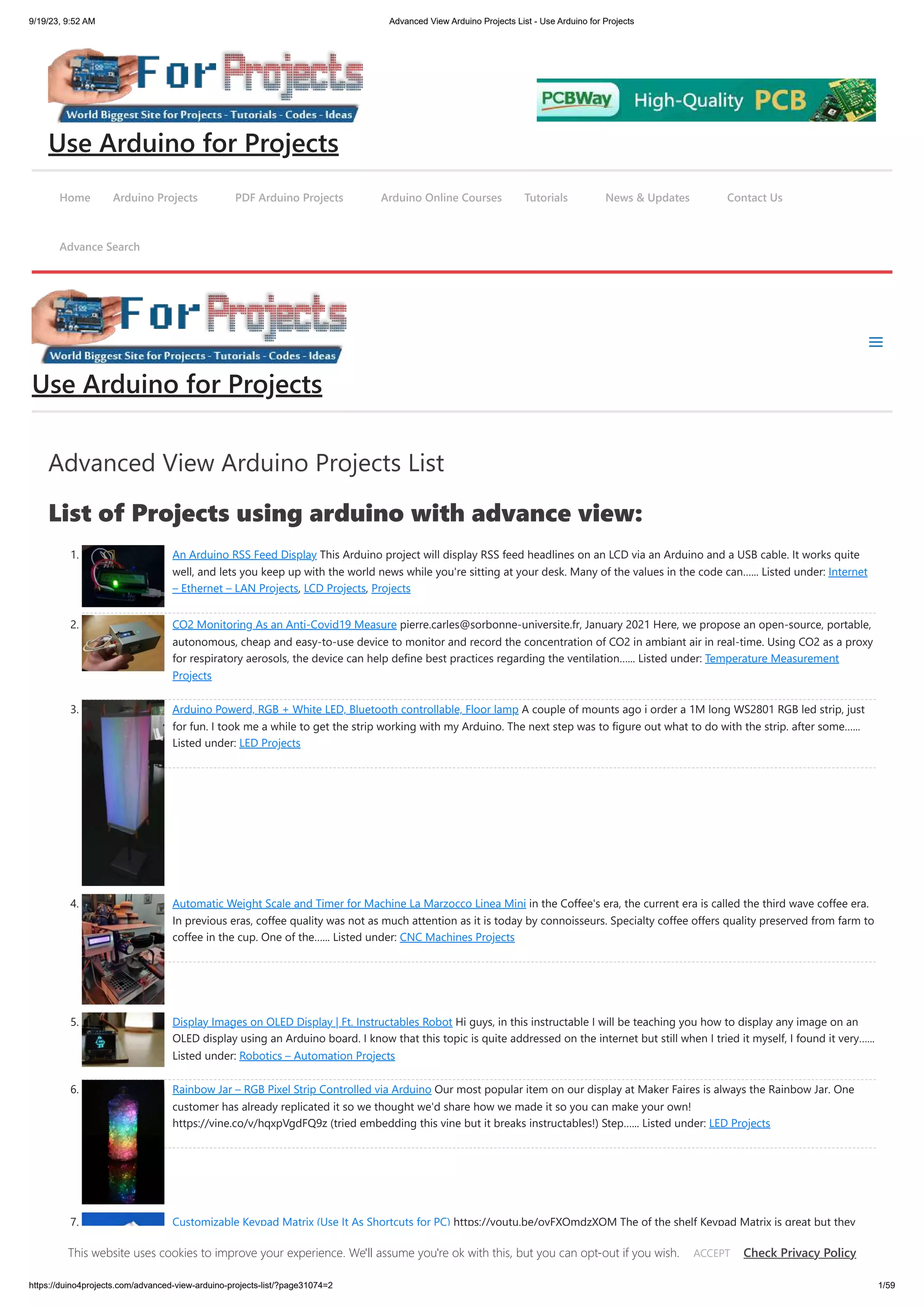 Advanced View Arduino Projects List Use Arduino For Projects 2pdf