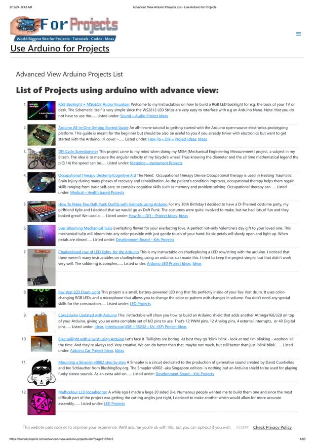Advanced View Arduino Projects List - Use Arduino for Projects 3.pdf