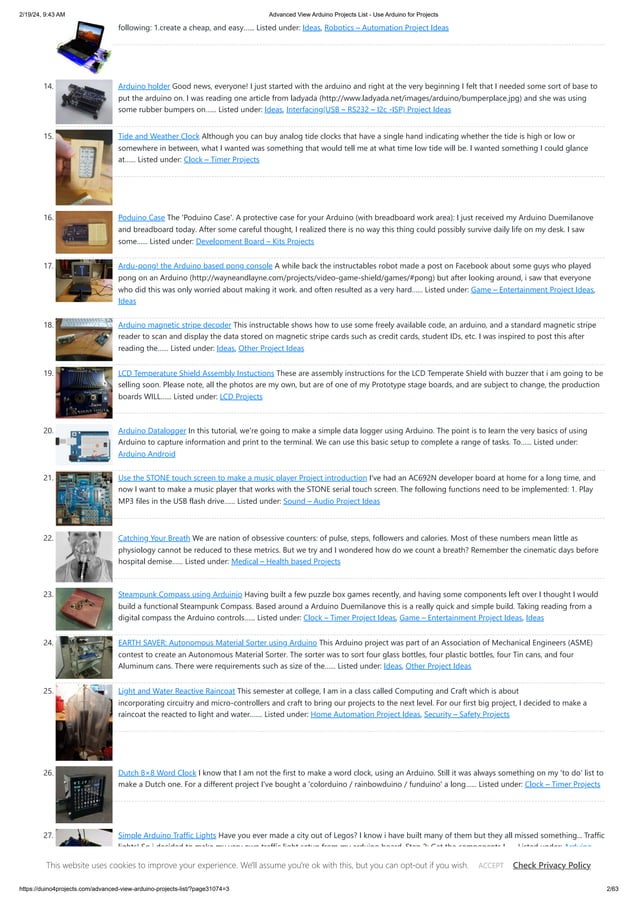 Advanced View Arduino Projects List - Use Arduino for Projects 3.pdf