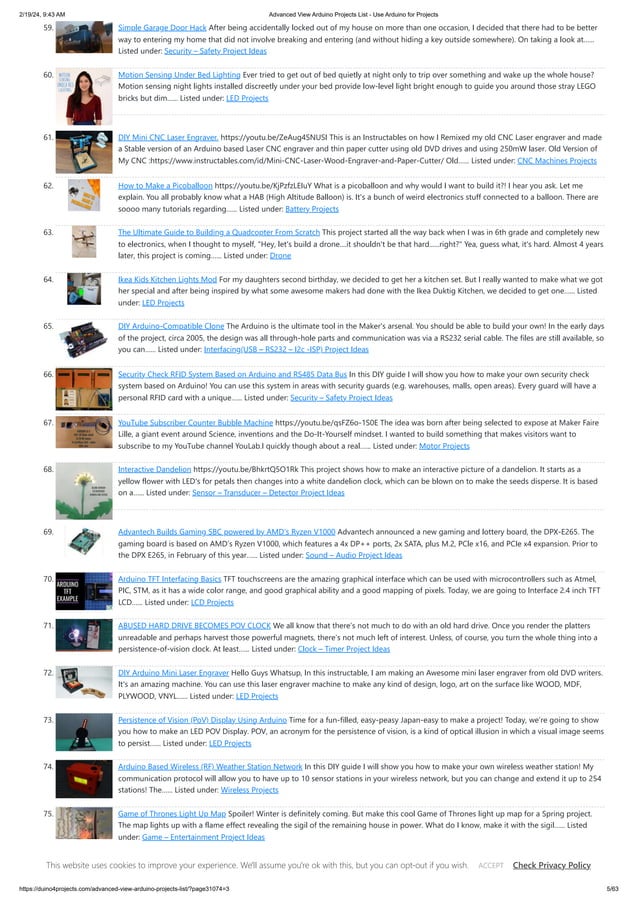 Advanced View Arduino Projects List - Use Arduino for Projects 3.pdf