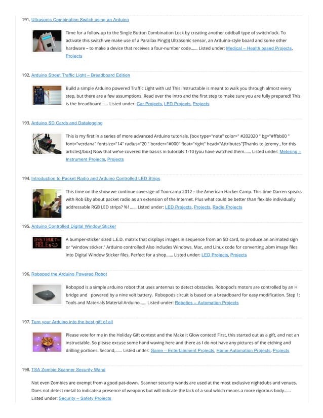 Advanced view arduino projects list use arduino for projects (4) | PDF