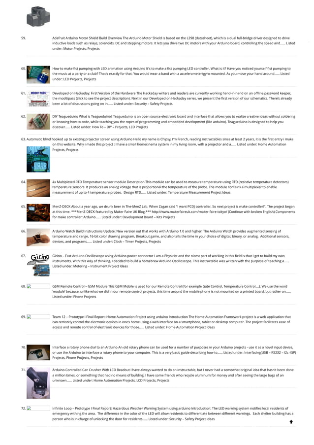 Advanced view arduino projects list use arduino for projects (4) | PDF