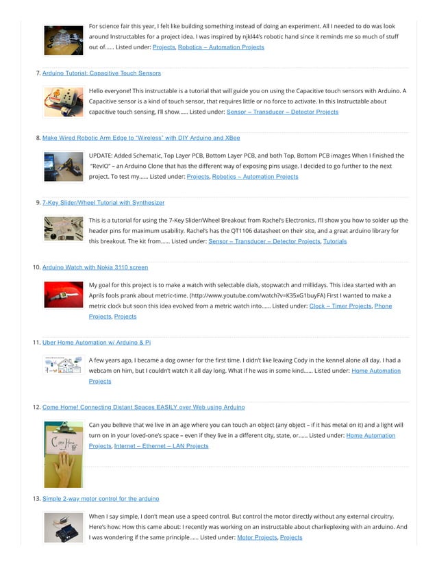 Advanced view arduino projects list part 4 use arduino for projects | PDF