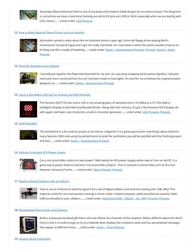 Advanced view arduino projects list part 4 use arduino for projects | PDF