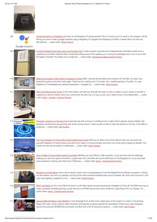 Advanced View of Projects Raspberry Pi List - Raspberry PI Projects.pdf
