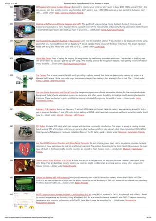 Advanced View of Projects Raspberry Pi List - Raspberry PI Projects.pdf