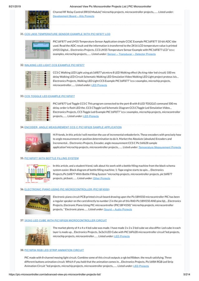 Advanced view pic microcontroller projects list (1767) pic microcontroller | PDF