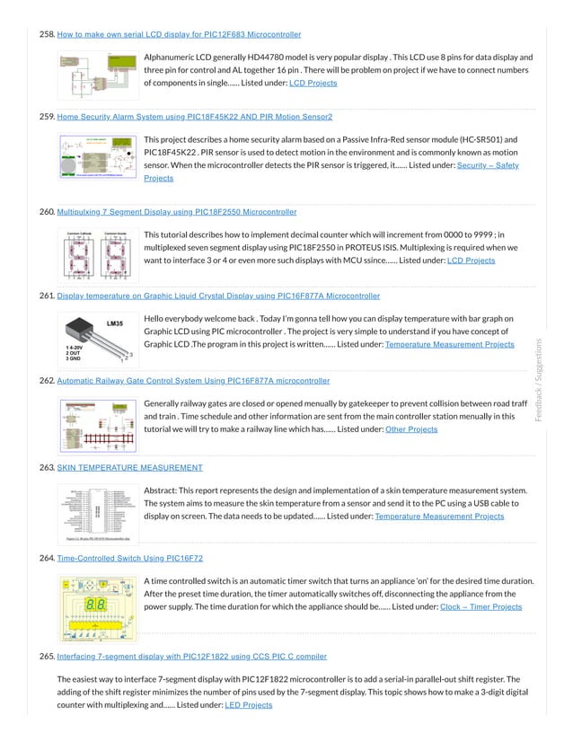 Advanced view pic microcontroller projects list pic microcontroller | PDF
