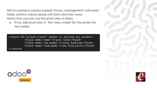 Views in Odoo - Advanced Views - Pivot View in Odoo 17 | PPTX