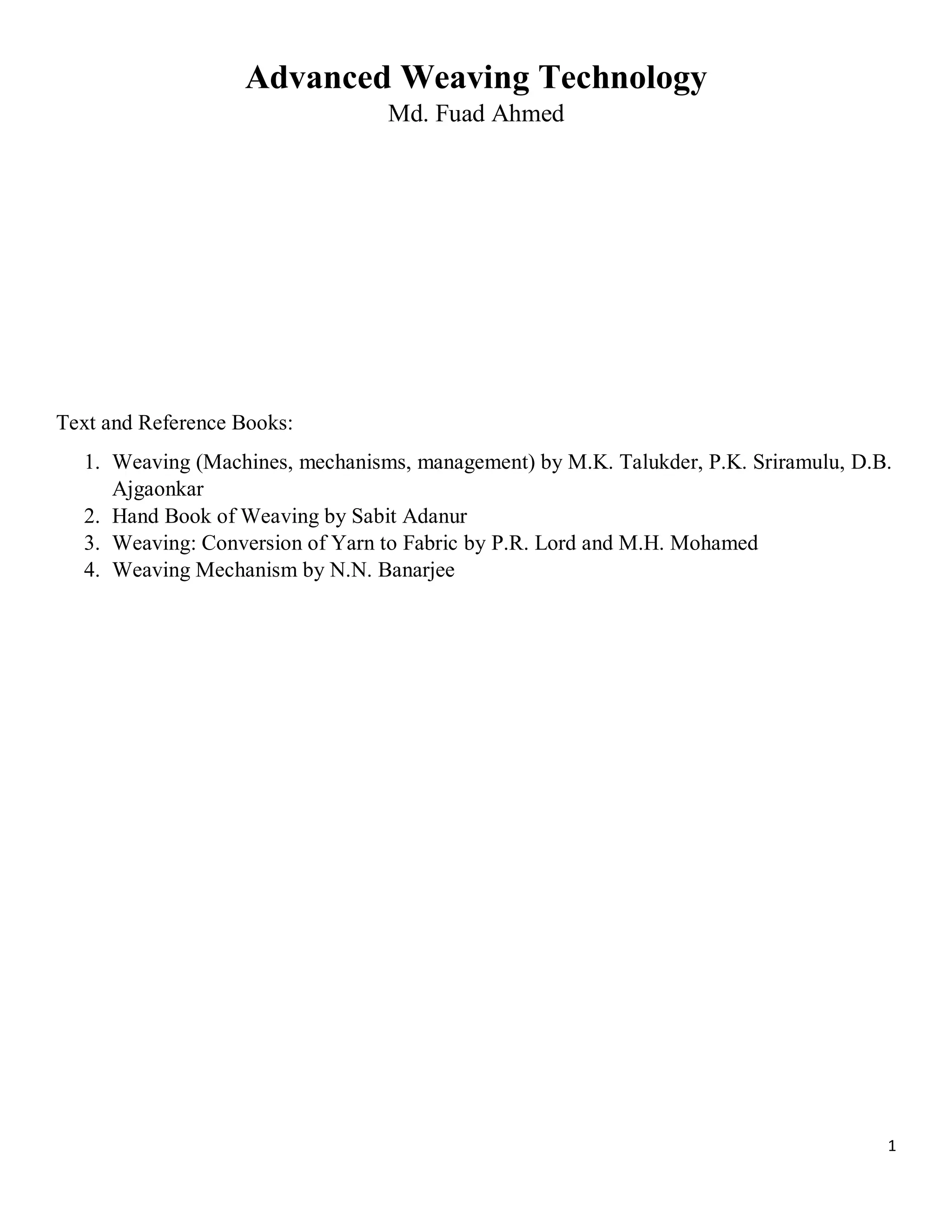 Introduction of modern loom | PDF