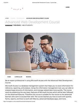 Advanced Web Development Course - Course Gate | PDF | Web Development | Internet