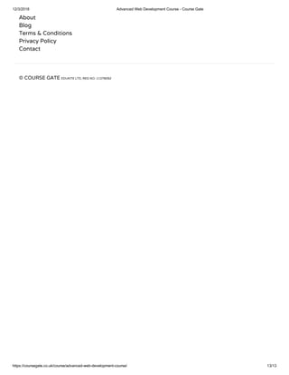 Advanced Web Development Course - Course Gate | PDF | Web Development ...