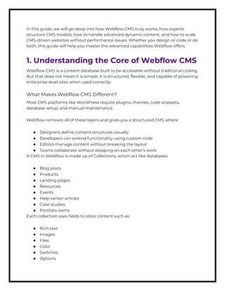Advanced Webflow CMS Guide for Designers & Devs | PDF