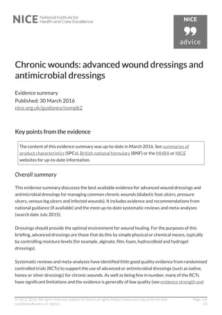 Advanced wound dressings | PDF