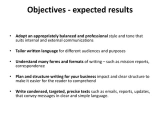 Advanced writing skills sample slides | PPTX