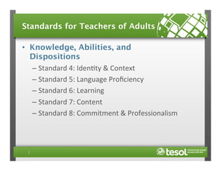 Advancing English Language Teaching through TESOL Standards | PDF