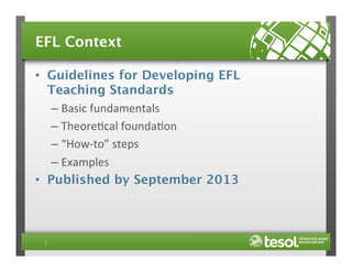 Advancing English Language Teaching through TESOL Standards | PDF