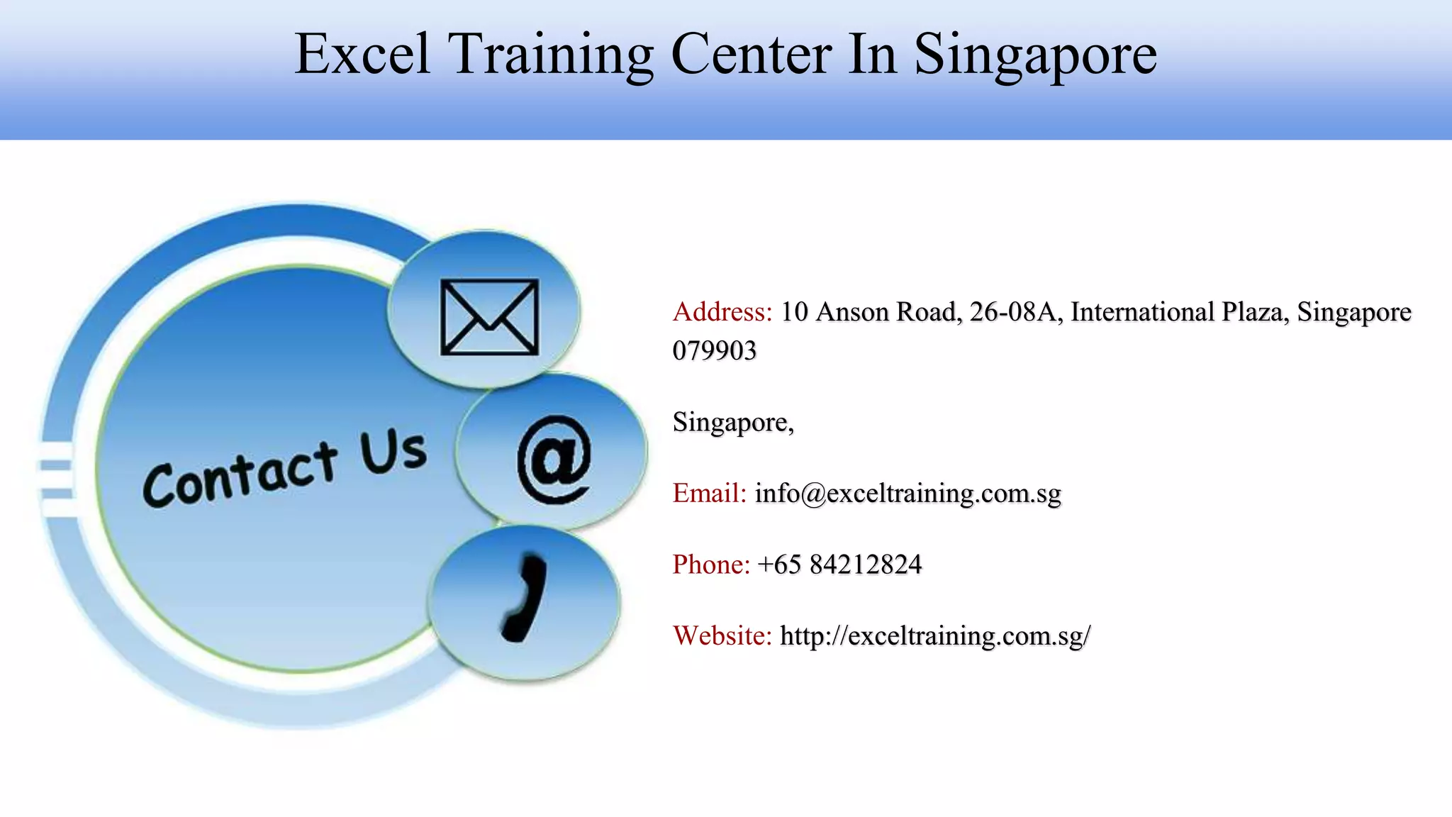 Advance Microsoft Excel Training in Singapore | Training By Experts | PPT