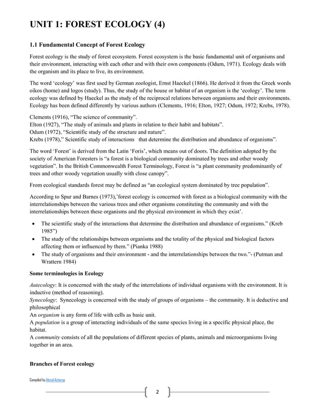 Advance Forest ecology | PDF