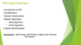 Advance google file system | PPT