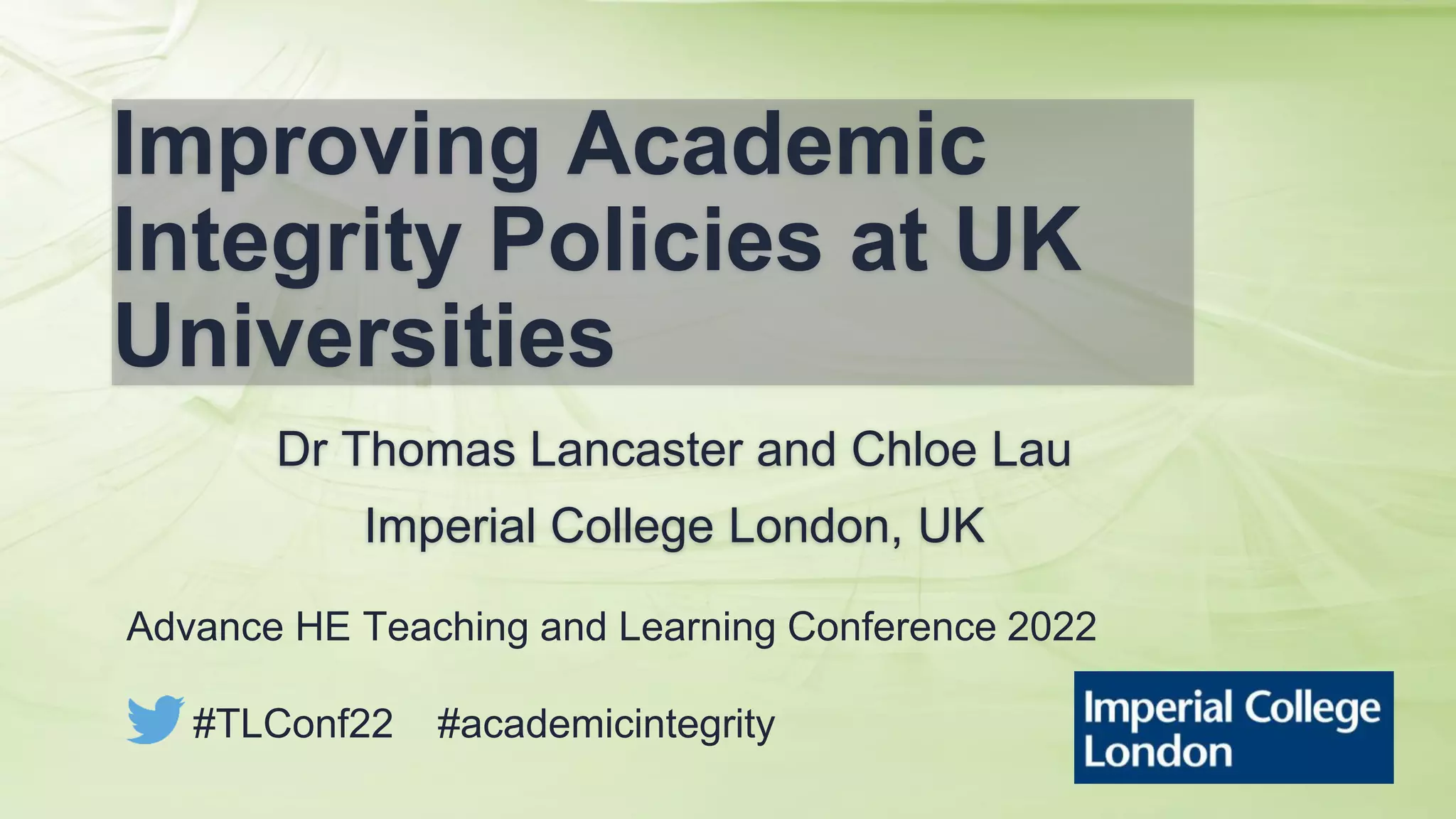 Improving Academic Integrity Policies at UK Universities - Advance HE ...
