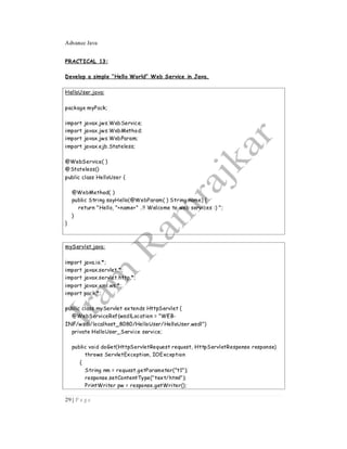 Advance java practicalty bscit sem5 | PDF