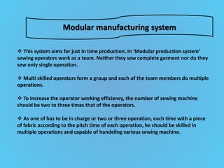 Advance manufacturing system in sewing floor | PPTX